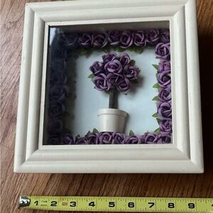 Art | Shadow Box With A Purple Rose In A Pot | Poshmark